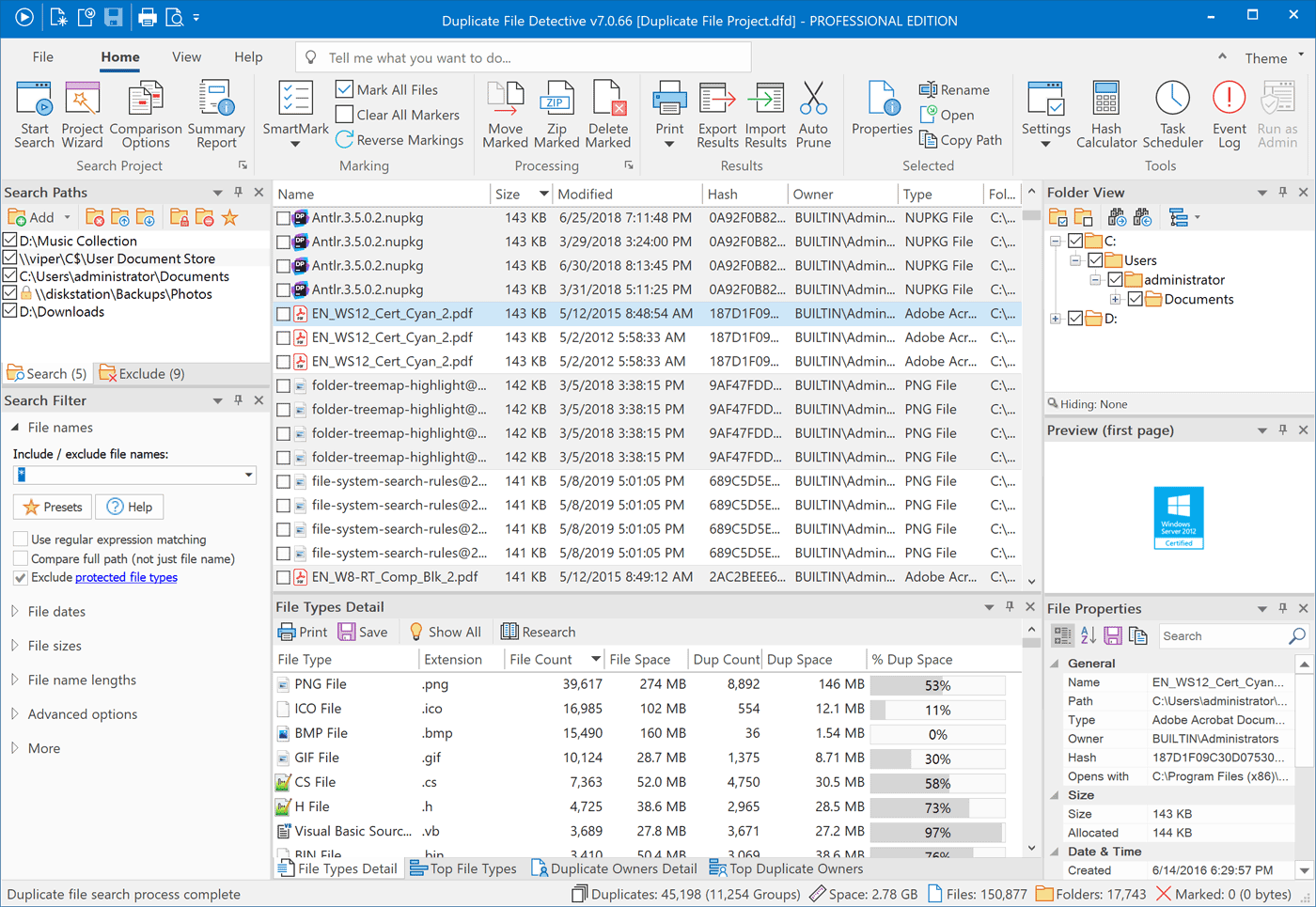 Duplicate File Report
