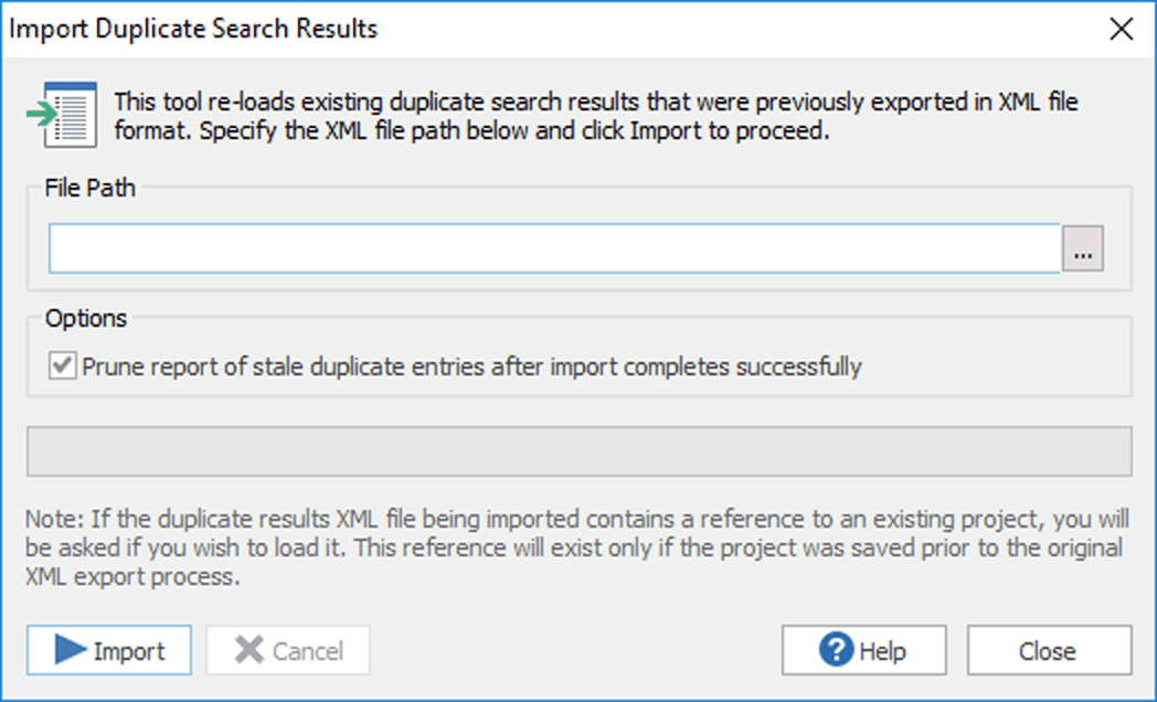 Export and Import Duplicate Search Results
